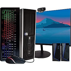 HP EliteDesk 8200 Business Desktop PC - Intel i7, 16GB Ram, 500GB SSD, Windows 10 Pro 64bit, New 24 Monitor, RGB Productivity Bundle (Renewed)
