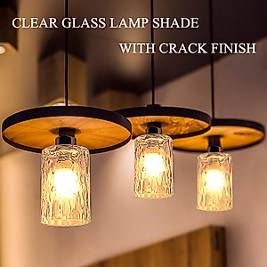 Retisee 9 Pcs Clear Seeded Glass Shade Cylinder Bubble Glass Lamp Shade for Light Fixture Replacement Globe 5.9 Inch High 3.9 Inch Diameter 1.65 Inch Fitter Cover for Chandelier Pendant (Hammered)