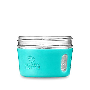 Mason Bottle Silicone Sleeve: Fits Any 4 Ounce Regular-Mouth Mason Jar, Extra Grip and Protection, Non-Toxic, Dishwasher Safe, Made in The USA (Agave Color)