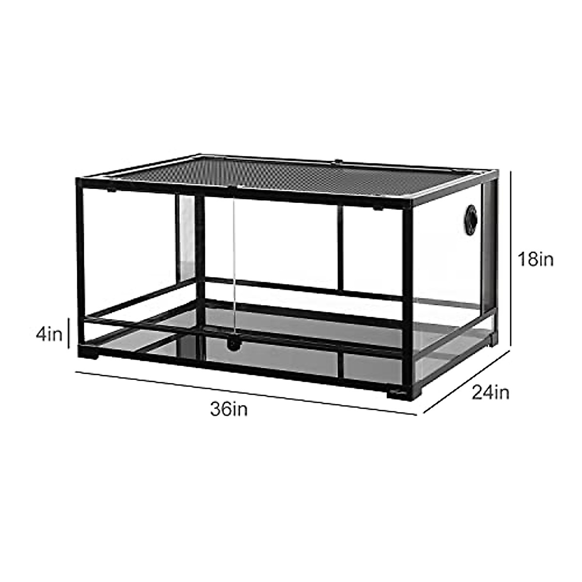 REPTI ZOO Newly 67 Gallon Reptile Glass Terrarium, 2 in 1 Use 36" x 24" x 18" Knock-Down Reptile Habitat Tank with Double Hinge Door & Screen Ventilation Large Reptile Terrarium