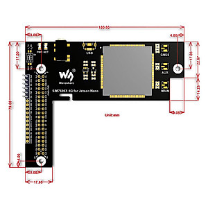 waveshare SIM7600G-H 4G/3G/2G/GNSS Expansion Board for Jetson Nano Supports LTE CAT4 up to 150Mbps Global Applicable for GPS, BeiDou, Glonass, LBS Base Station Positioning
