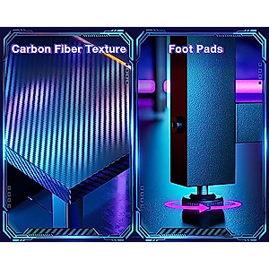 ODK L Shaped Gaming Desk, 51 Inch Computer Desk with Monitor Stand, PC Gaming Desk, Corner Desk Table for Home Office Sturdy Writing Workstation, Carbon Fiber Surface, Black