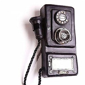 CGF- Decorative Telephones Wall Hanging Phone Model Decorate, Old Fashioned Corded Telephone Landline Phone Wired Telephone for Home Office Hotel, Black