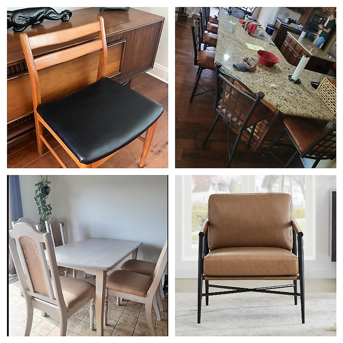 Premium Faux Leather Upholstery Fabric 1.2mm Thickness，Waterproof Upholstery Leather Distressed Bark Fabric(Light Brown,Pre-Cut 36"x54")