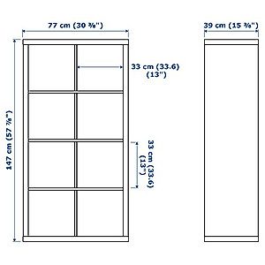 Ikea KALLAX shelving unit white stained oak effect (77x39x147 cm) 8 shelf
