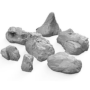 3DEGOS Stone Boulder Rock Set DND Terrain 28mm for Dungeons and Dragons, D&D, Pathfinder, Warhammer 40k, RPG, Miniatures, Age of Sigmar, Tabletop, D and D, Dungeons and Dragons Gifts