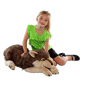 Wild Republic Jumbo Wolf Plush, Giant Stuffed Animal, Plush Toy, Gifts for Kids, 30 Inches