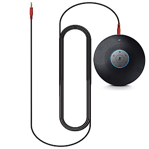 Bluetooth Speakerphone - EMEET M2 Max 48kHz Professional 4 HD Mics Conference Speaker up to 15 People, VOICEIA Noise Reduction & Enhanced 360° Voice Pickup, USB Dongle Daisy Chain For Home Office Gray