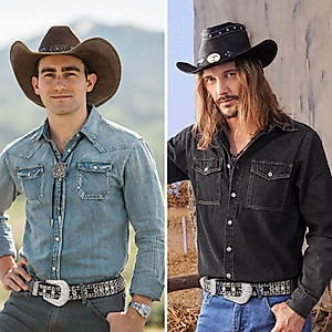 SUOSDEY Rhinestone Belt for Men Women Western Cowboy Cowgirl Bling Studded Leather Belt for Jeans Pants,Black,M