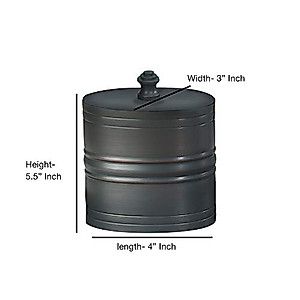 nu steel Swab/Cotton Container Bogart Canister Jar with Lid for Cosmetics and Makeup Storage, Bathroom, Countertop, Desk, and Vanity, Oil Rubbed Bronze