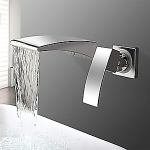 High end Bathtub Faucet - Modern Chrome Wall-Mounted Ceramic Valve Bathtub Shower Faucet/Single Handle Two Holes Pretty Suitable for Kitchen Bathroom Sink