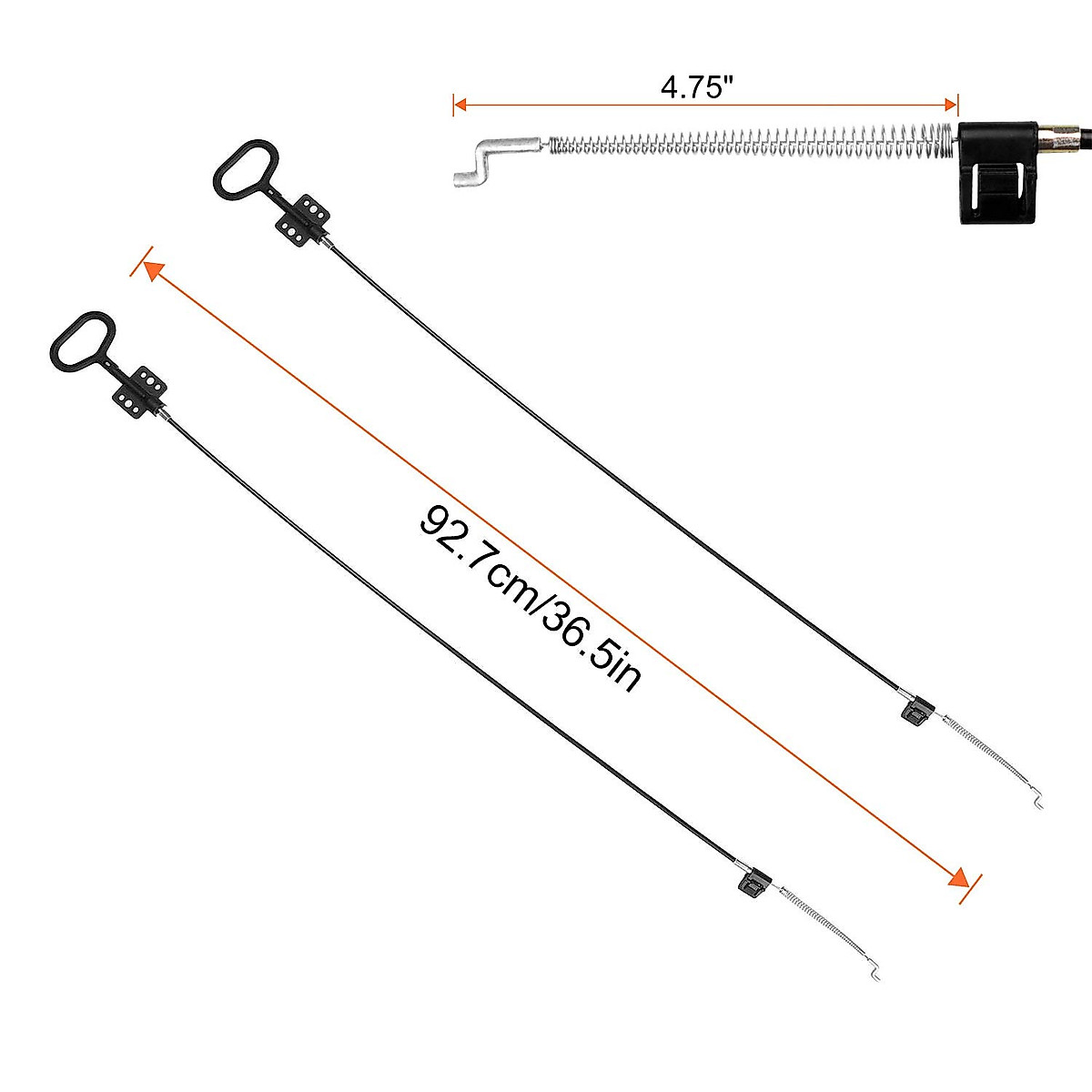 HNBun 4Pcs Recliner Pull Cable Replacement, Universal D-Ring Sofa Recliner Cables Black Couch Release Cables Replacement, Hook Exposed Cable Length 4.75 Inch with S Tip, Total Length 36.5 Inch