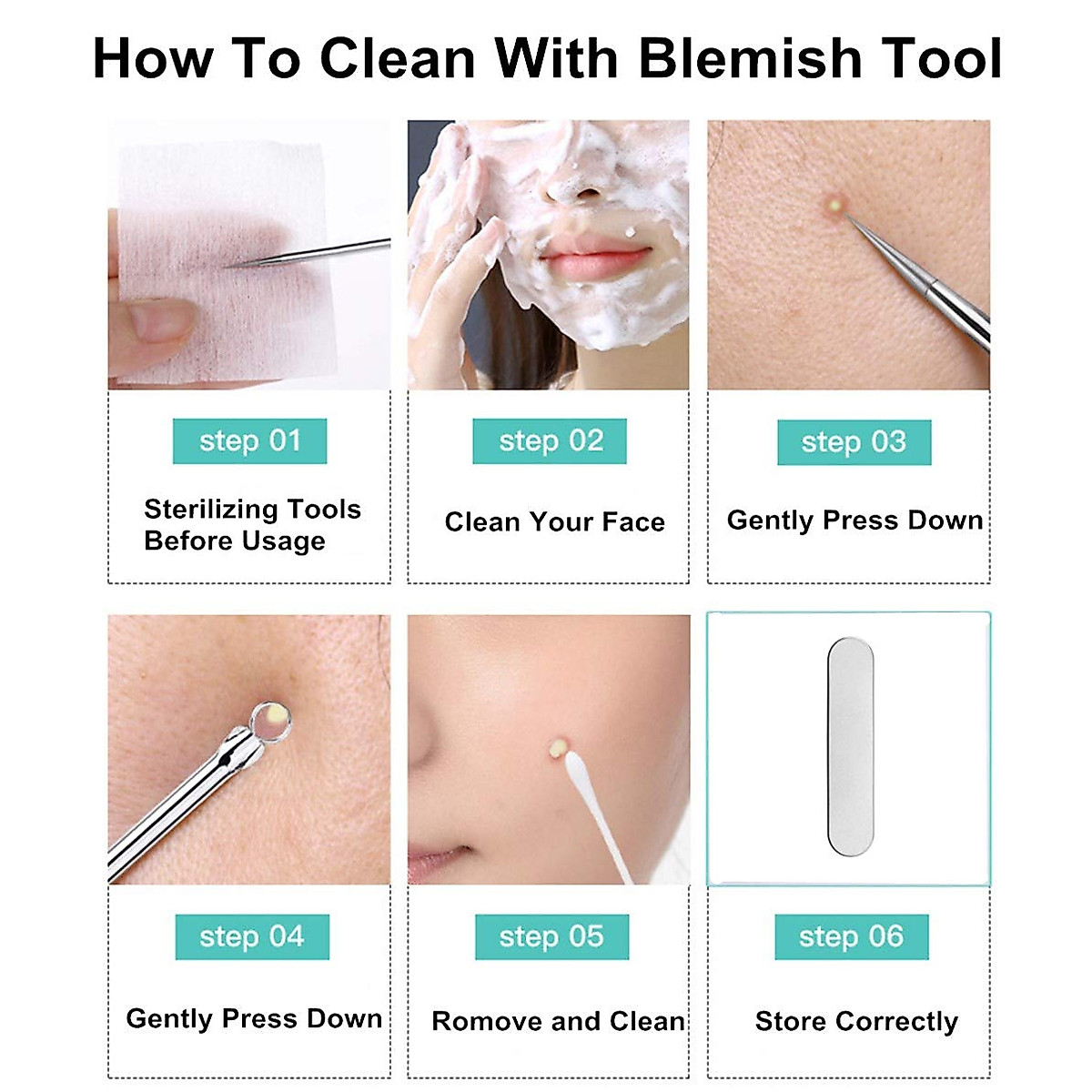 Pinkiou Blackhead Removers Comedone Pimple Popper Tool Acne Extractors Blemish Remover Ingrown Hair Tweezers Removal Kit Whitehead Remover Zit Treatment Skincare Tools for Face Nose, 8-in-1