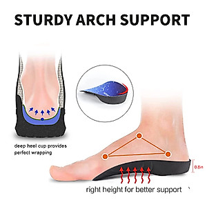 Arch Support, 330+ lbs Plantar Fasciitis Insoles, 3/4 Length Orthotic Inserts for Women & Men Heel Pain, Flat Feet,Heavy Duty Strong Support Pain Relief for Walking Running
