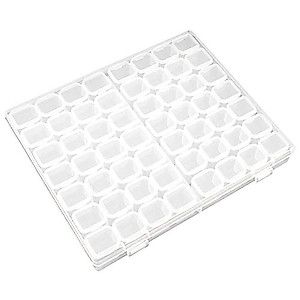 FANFA 56 Grids Plastic Craft Organizer Box Adjustable Storage Box Diamond Painting Storage Box for Sewing Crafts Beads Nail Art Rhinestones Jewelry Diamond Embroidery Non Toxic (Transparent)