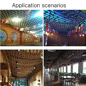 Hemp Rope Net Children's Climbing Net Hand-woven Protective Net Children's Stair Balcony Railing Fence Playground Safety Net Mesh Width 10cm Rope Thickness 6mm Various Sizes Are Available(Size:5x10m)