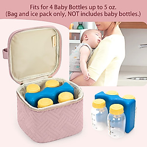 Fasrom Breast Pump Travel Bag with Laptop Sleeve Bundle with Baby Bottle Cooler Bag with Ice Pack for Nursing Moms