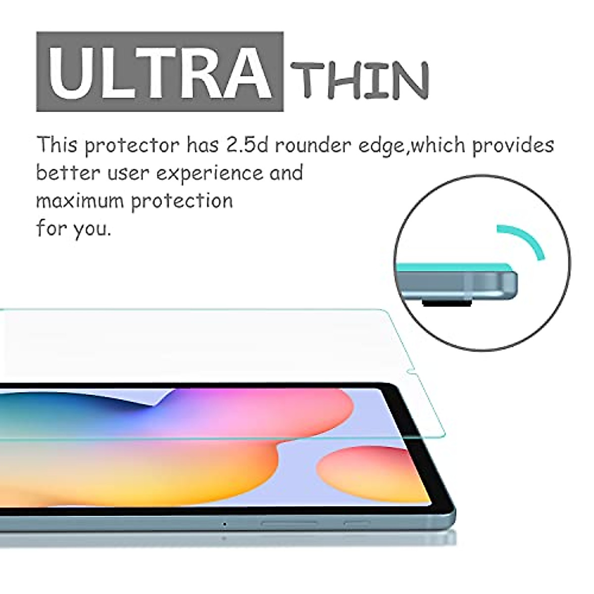 Watana [2-Pack Screen Protector for Samsung Galaxy Tab S6 Lite 2022/2020,10.4 Inch (SM-P613/SM-P619/SM-P610/SM-P615), Tablet Tempered Glass Film Compatible with S Pen, [Scratch Resist] [Bubble-Free]