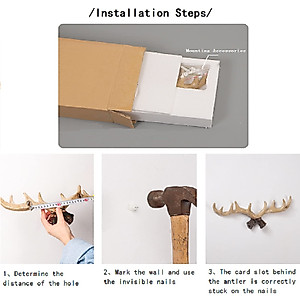 HY&GH Antlers Hook Wall Hooks/Hanger，Towel Hooks，Animal Shaped Hook，Resin Material Wall Home Decor，Deer Antler Holder 15.7" Long, 4.7" Tall and 1.57" deep 10 Hooks