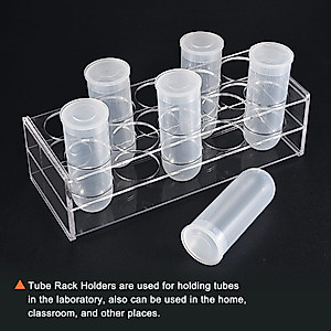 MECCANIXITY 10-Well Acrylic Test Tube Rack Holder Lab Stand 40mm Hole Diameter Clear for Lab Tube 100ml