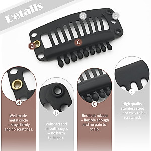 Dreamlover Hair Extension Clips, Wig Clips to Secure Wig, 9 Teeth, 30 Pieces