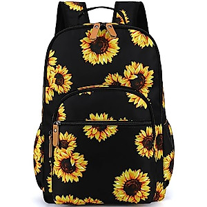 Leaper Water-resistant Sunflower Laptop Backpack Travel Bag Satchel College Backpack