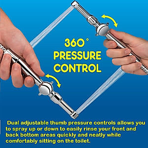 Aquaus 360 Bidet "SPRAY WAND ONLY" | NSF Certified - 3 Year Warranty - American Made -Dual Thumb Pressure Controls - Ceramic Disk Seals - ABS Body - Brass Valve Core - Includes 5'' inch (ABS Polymer)