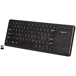 Amazon Basics Wireless Keyboard with Touchpad for Smart TV - US Layout (QWERTY), Black