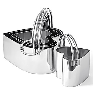 ALLTOP Biscuit Cutters with Handle, Stainless Steel Cookie Cutter, Professional Baking Essential Tools for Pastry, Scone, Donut - Heart Shaped