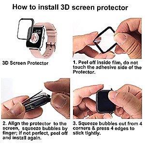 smaate 3D Screen Protector for P22, Compatible with Smartwatch P22 Donerton Popglory CanMixs Kalinco 1.4”, WZWNEER BANLVS DXPICR Y20GT 1.7”, Dirrelo Fitpolo GT01 1.55”, Curved Edge Full Coverage