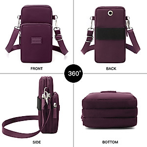 YINHEXI Small Crossbody Bags Purses for Women, Crossbody Handbags Cell Phone Wallet Travel Purse, Shoulder Bag (Dark Purple)