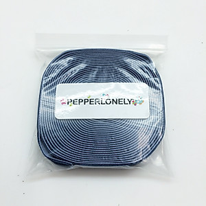 PEPPERLONELY 5 Yards Single Face Velvet Ribbon 16mm (5/8 Inch), Dark Blue