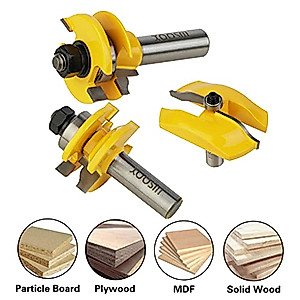 WSOOX 3 PCS Router Bit Set, Raised Panel Cabinet Door Making Router Bit Set, Ogee Rail and Stile Router Bit Set, Professional Carbide Milling Cutters for Woodworking (1/2-Inch Shank)