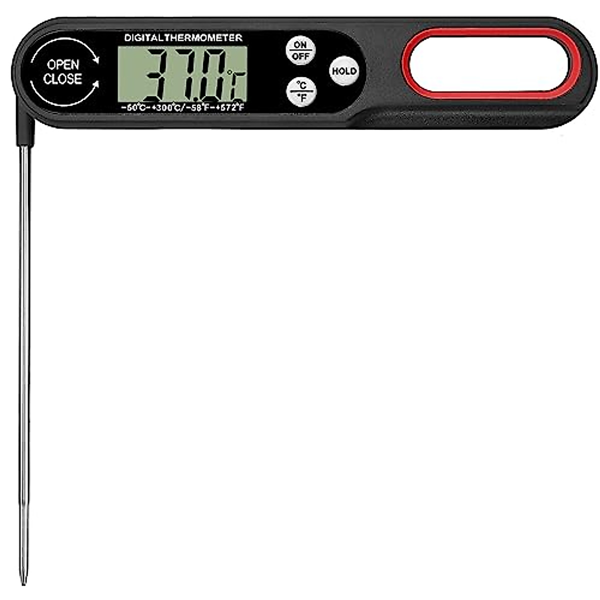 ALLmeter Instant Read Meat Thermometer Digital Food Meat Thermometer Foldable Probe for Cooking Temperature Steak Thermometers for Outdoor BBQ Grill Kitchen Oven Barbecue