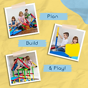 Funphix Kid's Playground Slide Set - Montessori Jungle Gym - STEM Buildable Climbing Toys for Toddlers 2-12 - Indoor & Outdoor Playhouse, 296 Pieces Deluxe Set