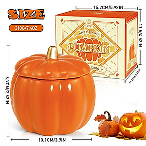 SCENTORINI Pumpkin Candle, Fall Scent Candle with Spiced Pumpkin Fragrance, Large Jar Candle for Fall Decorations Halloween Thanksgiving