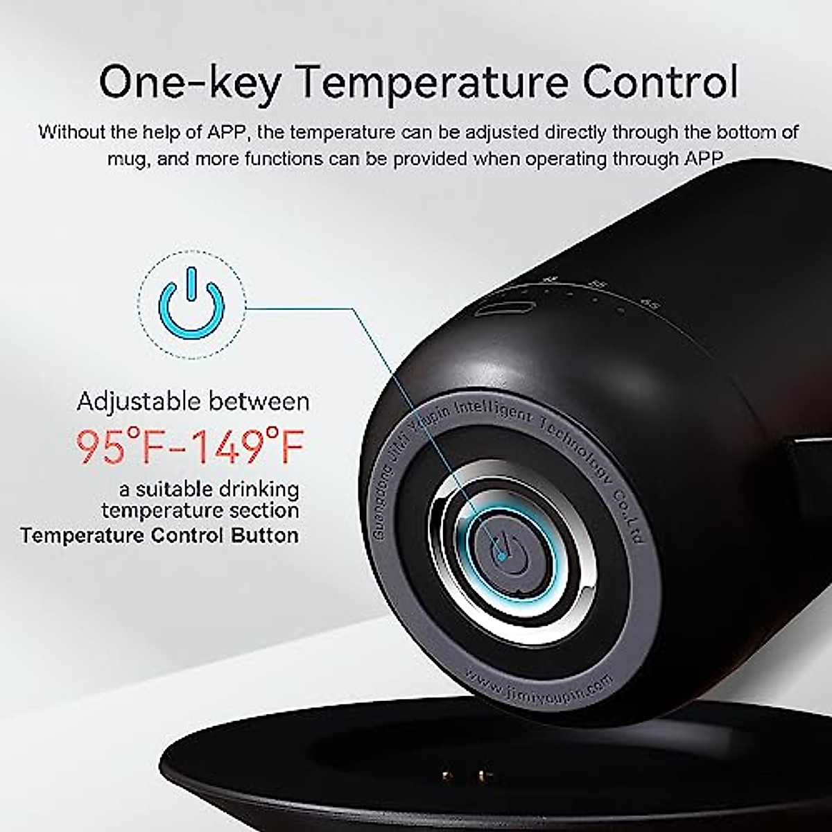 VSITOO Temperature Control Smart Mug 2 - Keep Your Coffee Hot All Day, Self Heating Coffee Mug with Lid, 14 oz, 90 Min Battery Life - App & Manual Controlled Heated Coffee Mug - Gift for Coffee Lovers