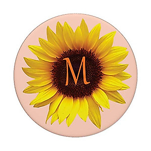 Letter M Initial Sunflower Monogram PopSockets Swappable PopGrip