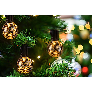 Newpow Outdoor String Lights LED 36ft with 33 Globe Bulbs Shatterproof Waterproof for Backyard Gazebo Porch Camper Indoor/Outdoor Decoration and Lighting Warm White 2700K