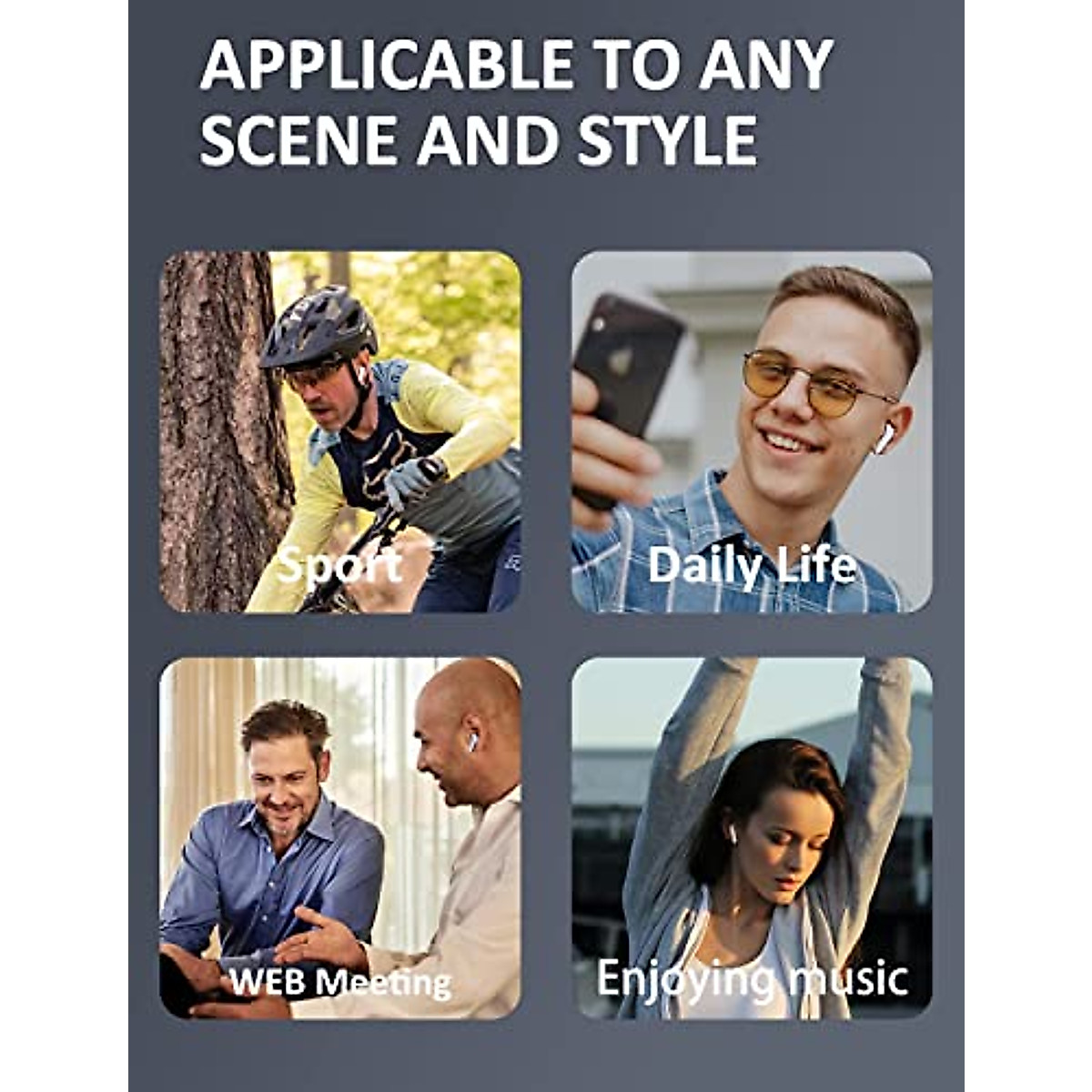 Wireless Earbuds Bluetooth 5.2 Ear Buds True Wireless Headphones,In-Ear Bluetooth Earphones,HiFi Stereo Touch Control, ENC Noise Cancelling Ear buds with Microphone, audifonos Bluetooth inalambricos