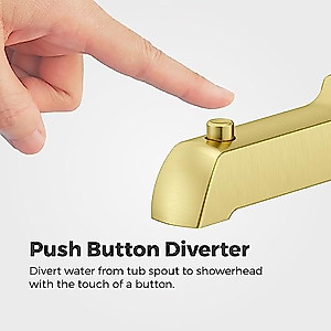 Pfister Bruxie Tub & Shower Trim Kit, Valve and Cartridge Included, 1-Handle, Brushed Gold Finish, 8P8WS2BIESBG