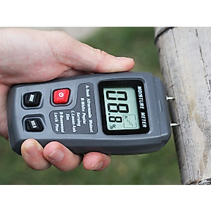 Bside EMT01 Digital Wood Moisture Meter Handheld 2 Pins Timber Lumber Damp Humidity Detector Tester with Large LCD Display