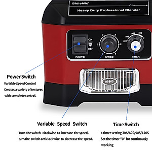 BioloMix Heavy Duty Commercial Blender,2200W 60Oz Professional Kitchen Blender for Smoothies,Shakes,Ice and Frozen Fruit,Optional Dry Grains Container