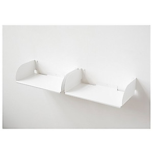 TEEbooks Bookshelf - Set of 2 Shelves - Steel - White - 45 x15 x 25 cm - for Large Format Books, Comics, Art Books