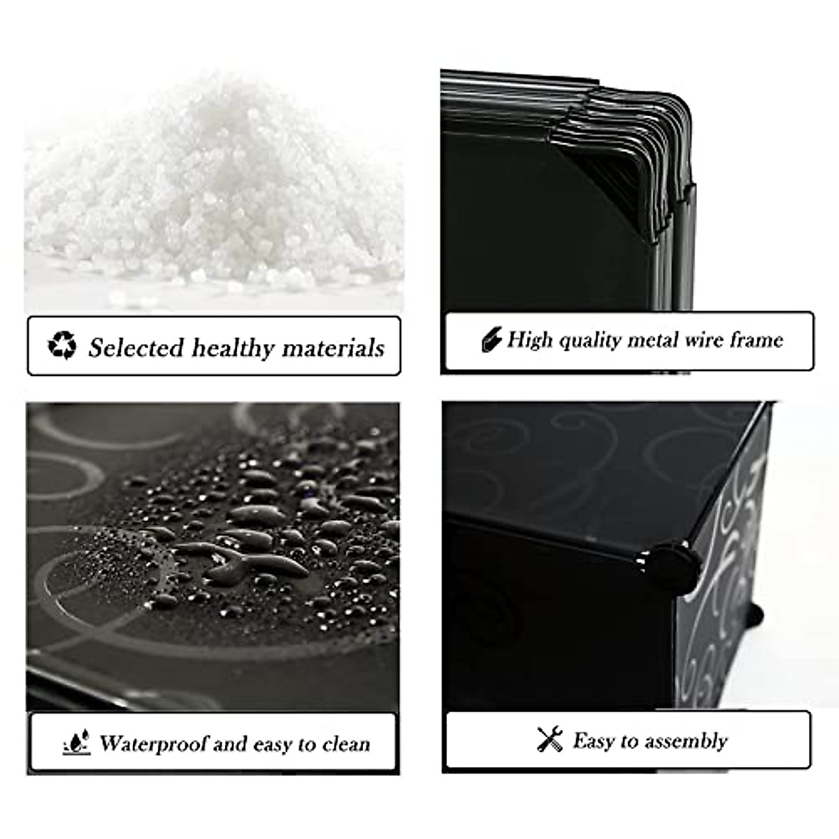 AWTATOS 12 Cube Storage Organizer with Doors, DIY Plastic Closet Storage Shelf, Modular Storage Bookshelf, Stackable Storage Shelving Rack for Bedroom, Home, Living Room, Black ULPZ012