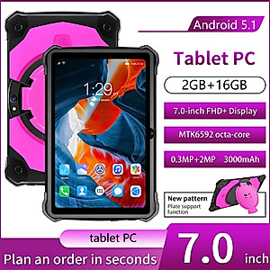 Android 5.1 Tablet, 7 inch Smart Tablet 2+16GB ROM 3000mAh WiFi Dual Camera Voice Call Game Tablet Best for Adults Working Childrens School Learning Birthday Gift