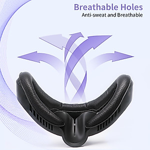 VR Face Pad for PlayStation VR2, Breathable Holes Leather Protective VR Accessories VR Face Cover Cushion Replacement Fitness Facial Interface Bracket Compatible with PS VR2