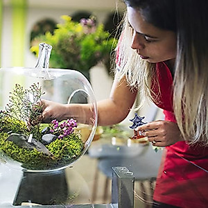 GANAZONO Miniature Bonsai Accessories 5Pcs Mini Pagoda Tower Statue Ceramic Hexagon Figurine Statue Landscape Decor for Garden Bonsai Fish Tank Decoration Garden Pagoda Lantern