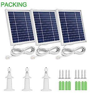 Uogw 3 Pack Solar Panel Charge for Arlo Pro 3/Arlo Pro 4/Arlo Ultra/Ultra 2, with 11.5ft Waterproof Magnetic Power Cable, Adjustable Mount - Silver (NOT for Arlo Essential Spotlight)