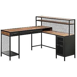 Sauder Boulevard Café L-Shaped Desk, Vintage Oak finish